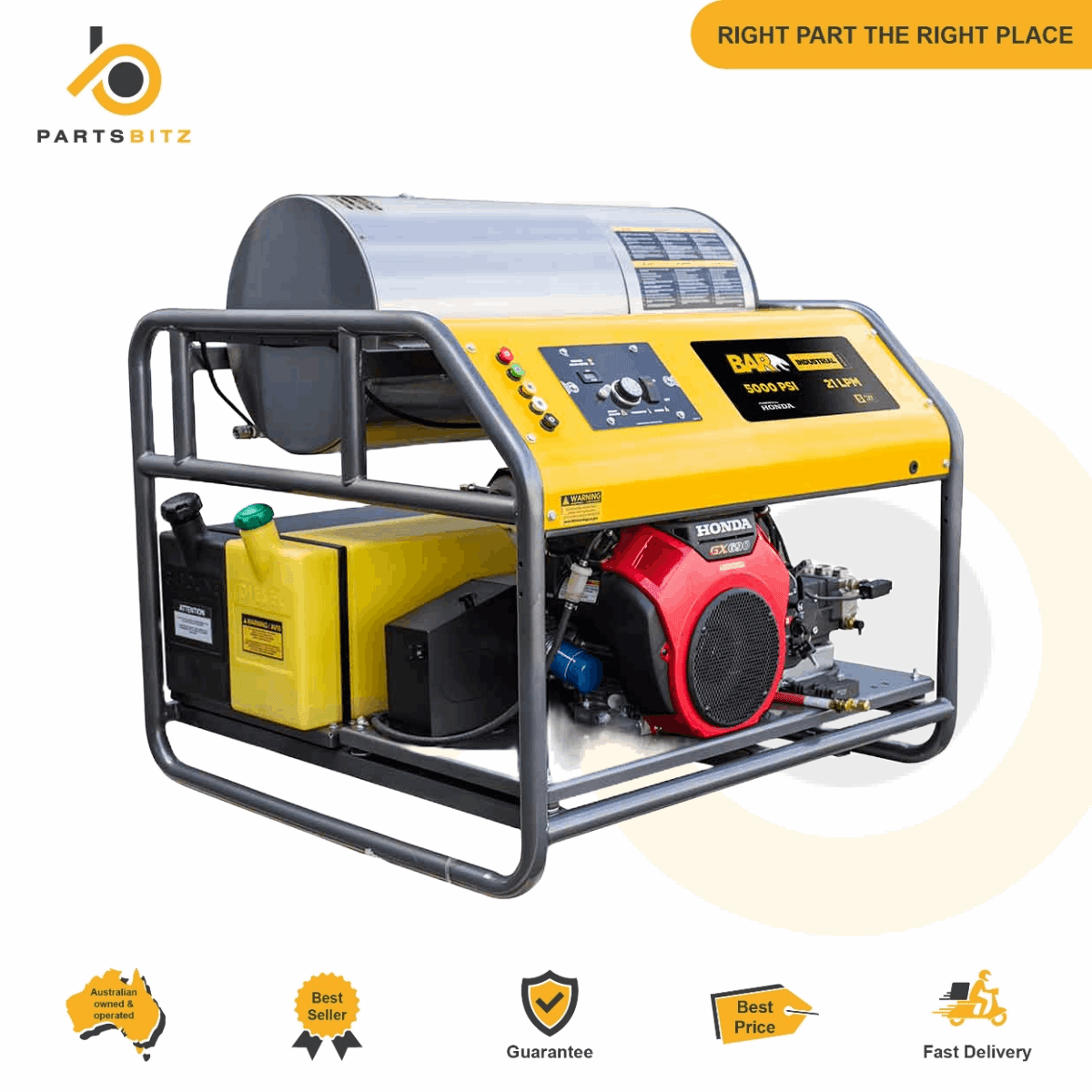 USA Made Honda Hot High Pressure Cleaner Italy Comet Pump 5000 PSI @ 21 ...